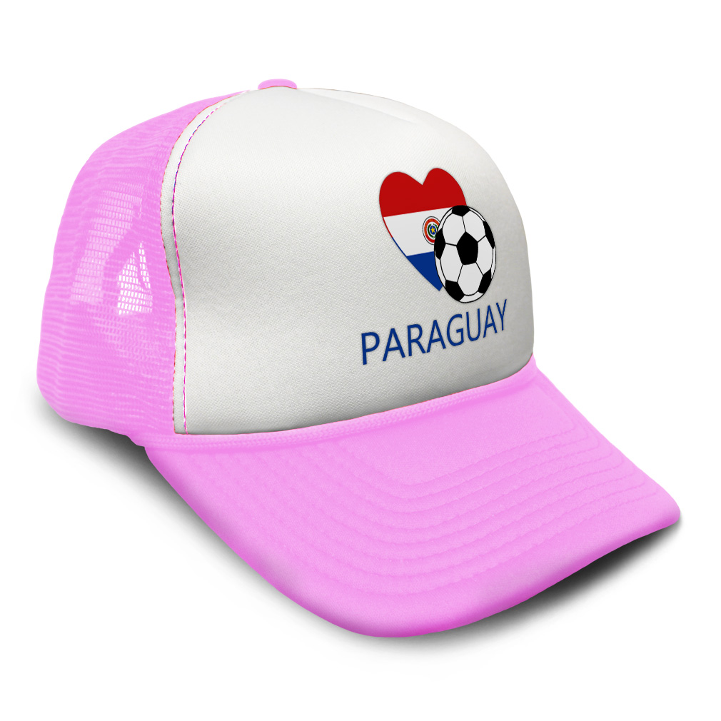 Trucker Hat Love Soccer Heart Paraguay Style 2 Futbol America Cup ...