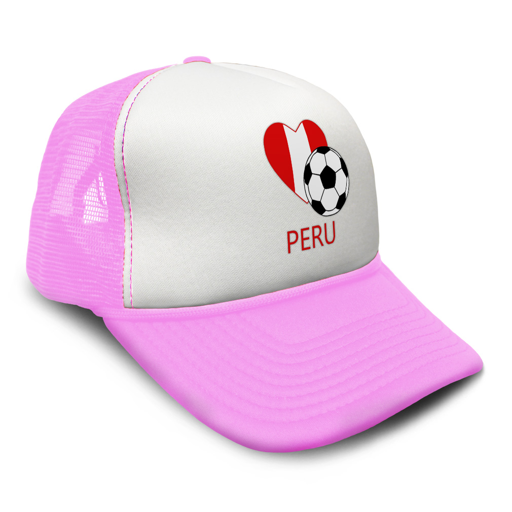 Trucker Hat Love Soccer Heart Peru Style 2 Snapback Baseball Cap for ...