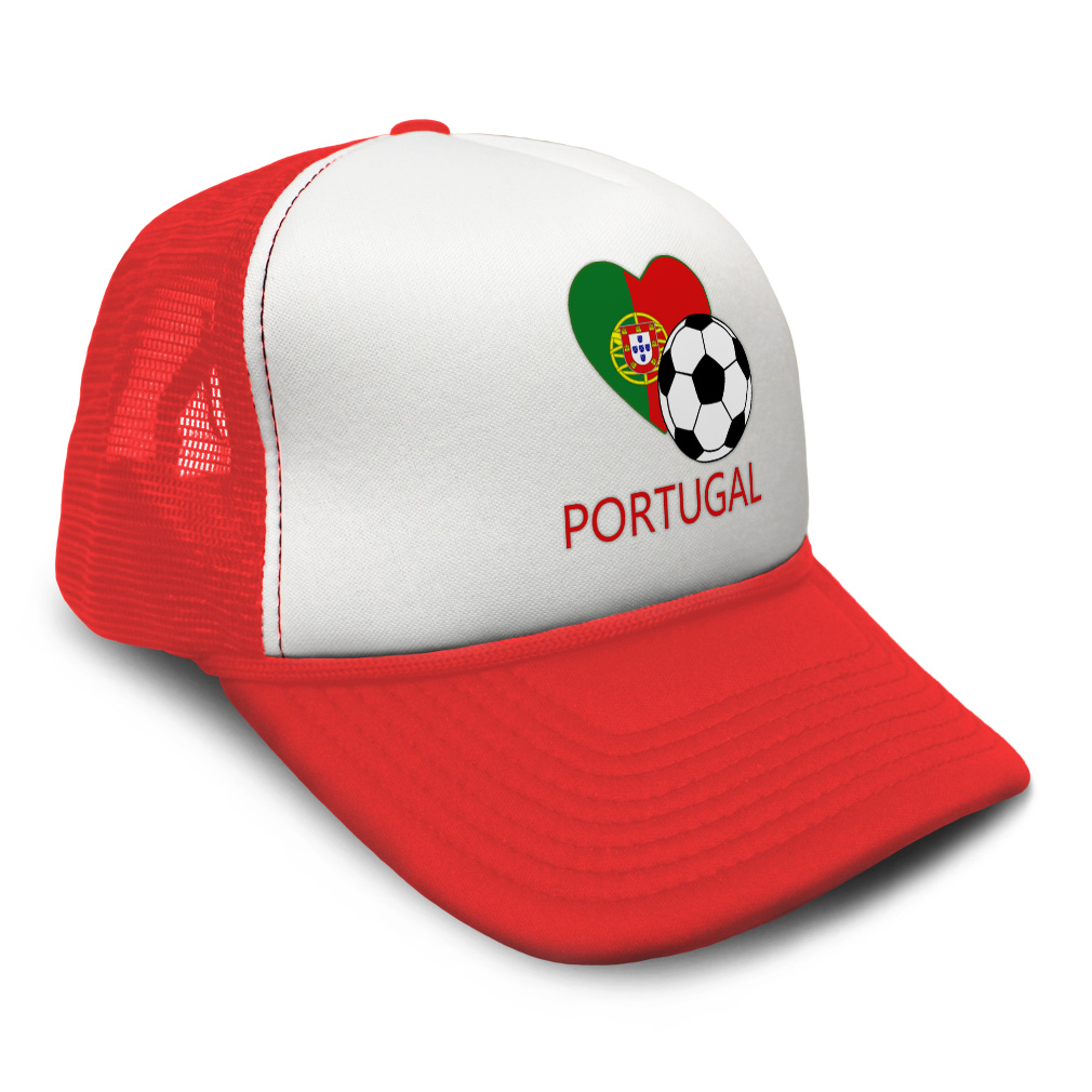 Trucker Hat Love Soccer Heart Portugal Style 2 Europe Football Cup ...